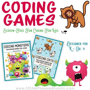 Fun Code For Kids Activity Packs - Coding Cats and Coding Monsters