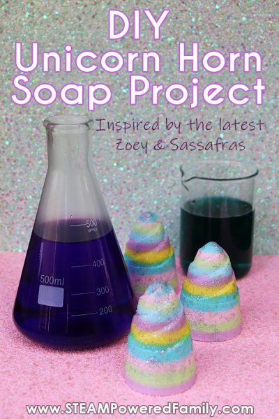DIY Unicorn Horn Soap - A Zoey and Sassafras Inspired Activity