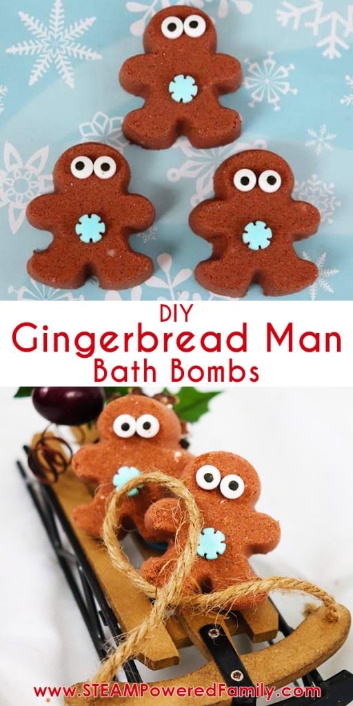 Gingerbread Man Bath Bombs Recipe - Christmas science project