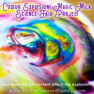 Color Explosion Magic Milk Experiment and Science Fair Project