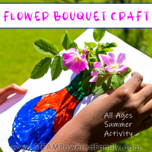 Flower Bouquet Craft Project - Summer Activity Using Fresh Flowers