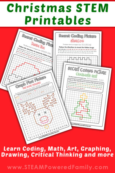 Christmas Coding STEM Printables - Coding, Math and Art for the Holidays