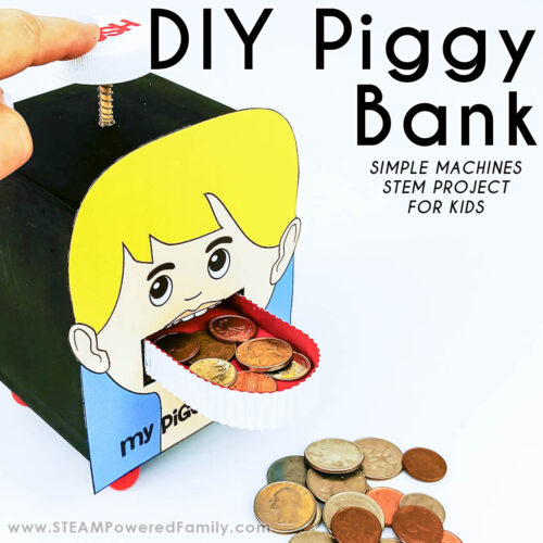 DIY Personalized Piggy Bank STEM Project with Simple Machines