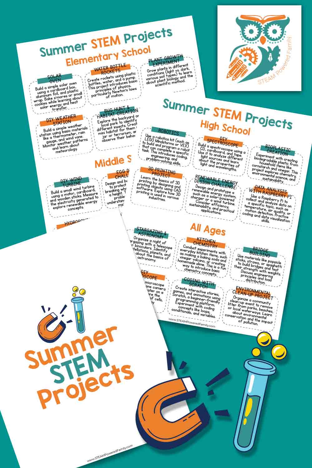 Summer STEM Ideas Printable