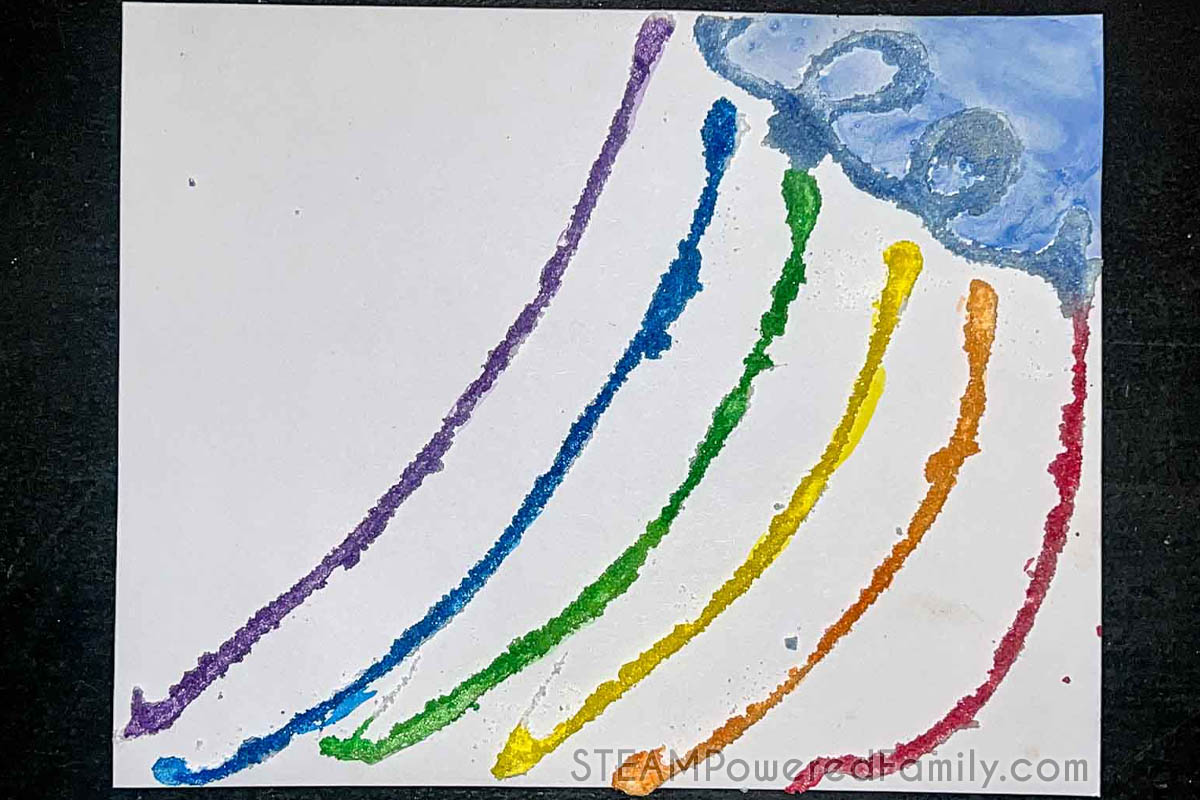 Rainbow Salt Painting Experiments - STEAM Artwork