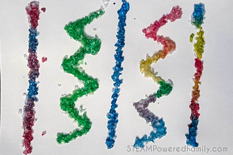 Rainbow Salt Painting Experiments - STEAM Artwork